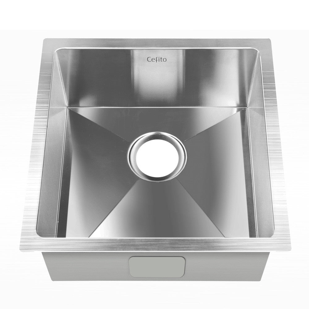 Cefito Stainless-steel Kitchen Sink Silver Under/Top/Flush Mount 51cm x ...